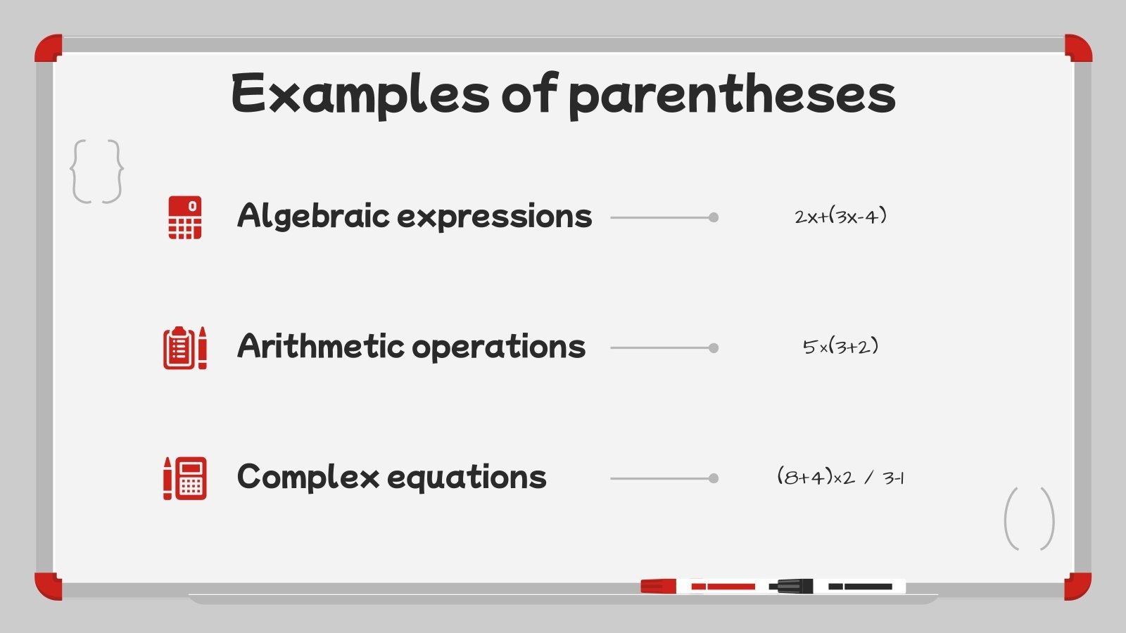 Matemáticas para secundaria: paréntesis, corchetes y llaves