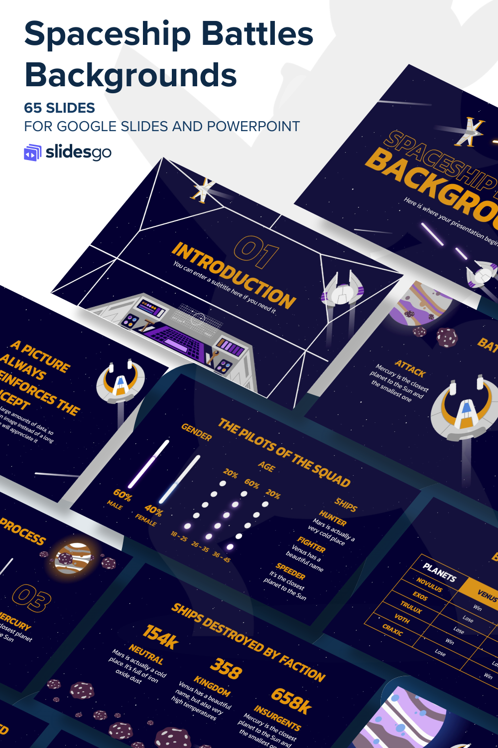 Spaceship Battles Backgrounds | Google Slides & PPT