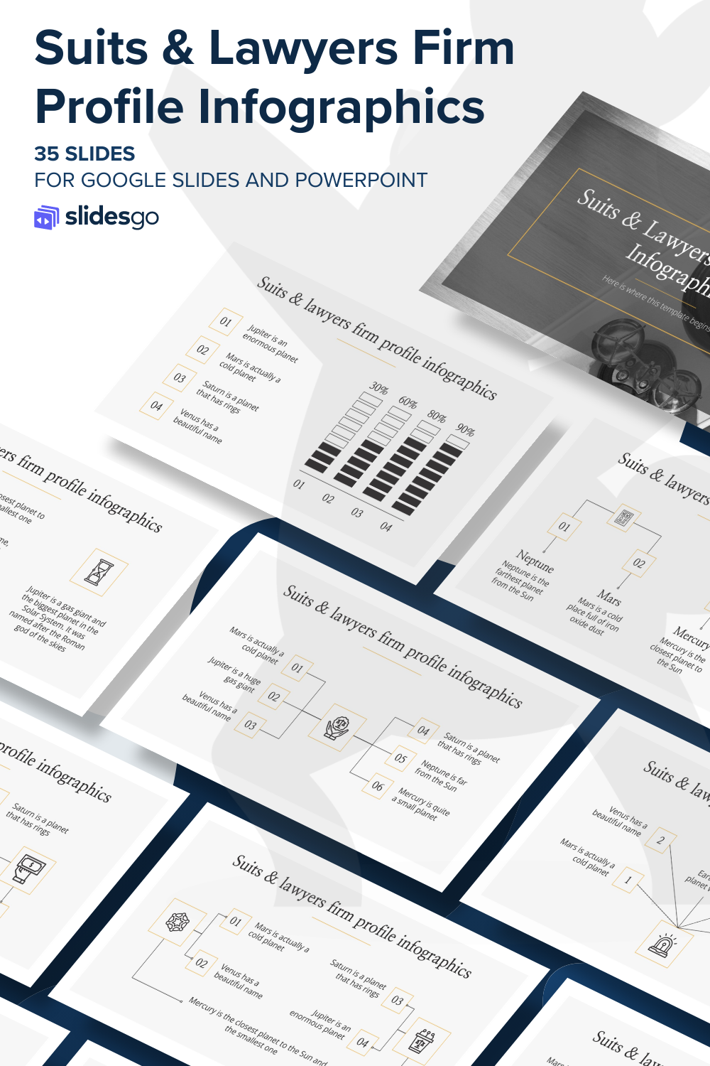 Suits & Lawyers Firm Profile Infographics | Google Slides