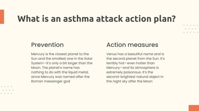 Plano de ação para ataques de asma | Google Slides