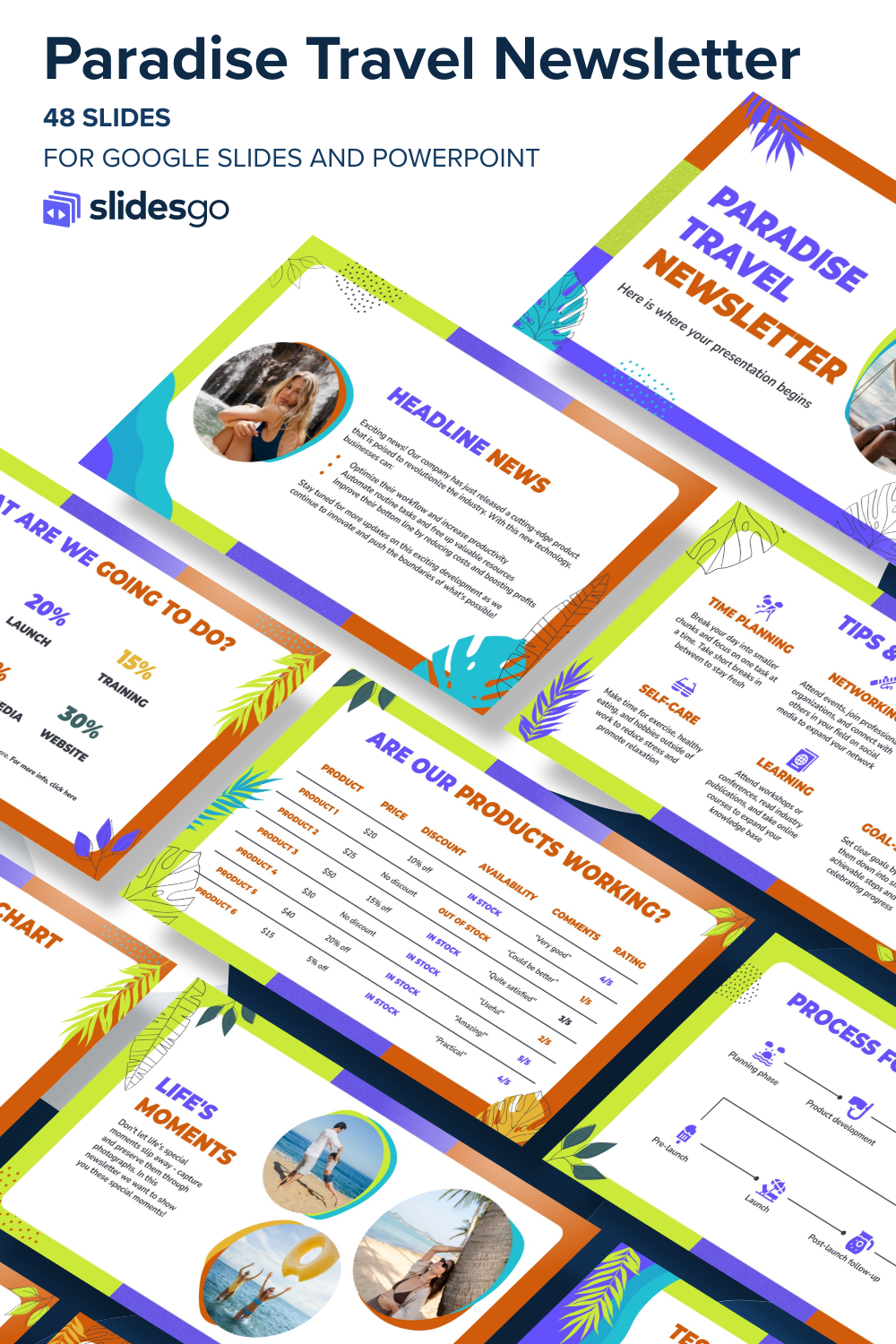 Paradise Travel Newsletter | Google Slides & PowerPoint