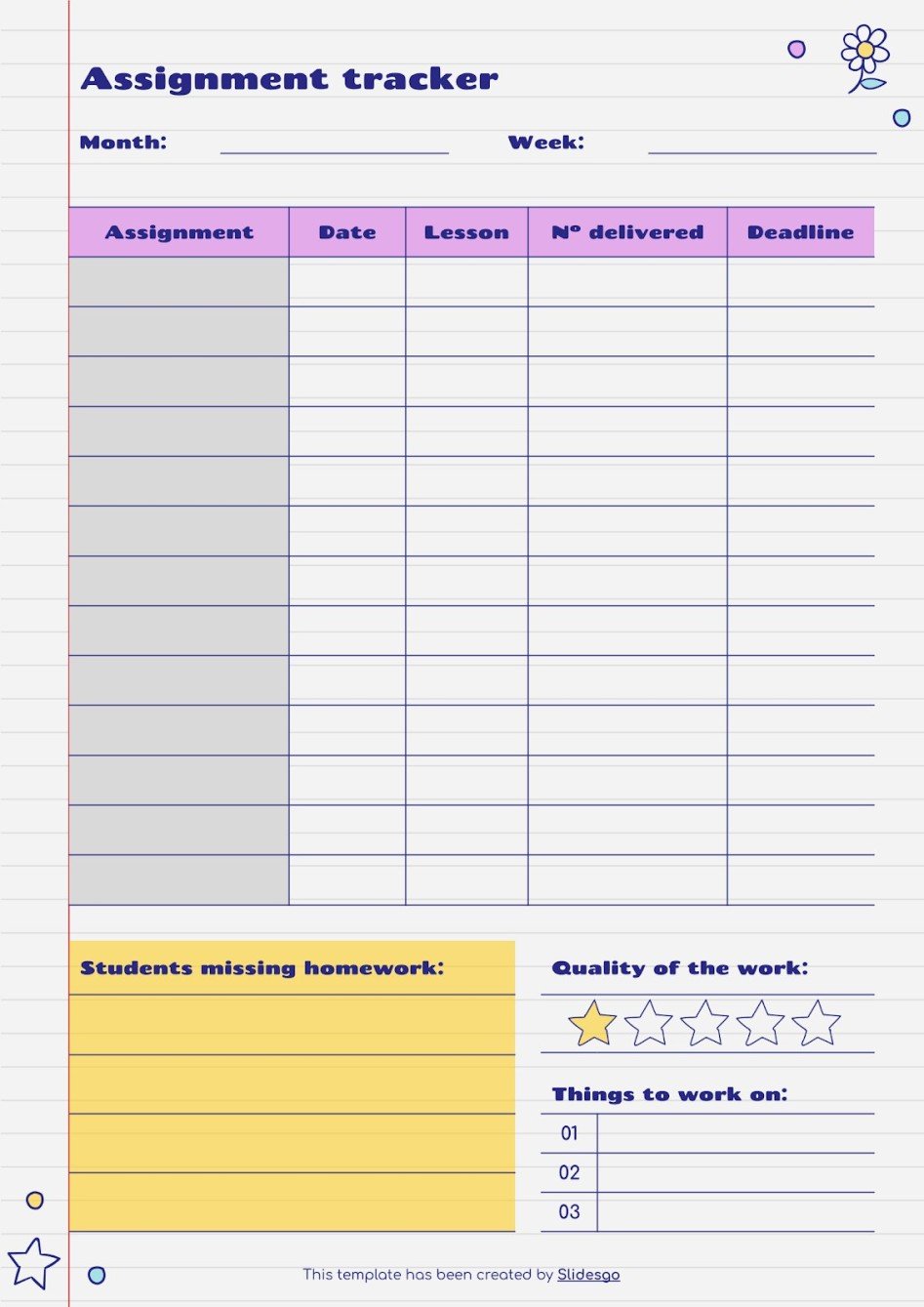 Brina Marker Pen Notebook Style Assignment Tracker