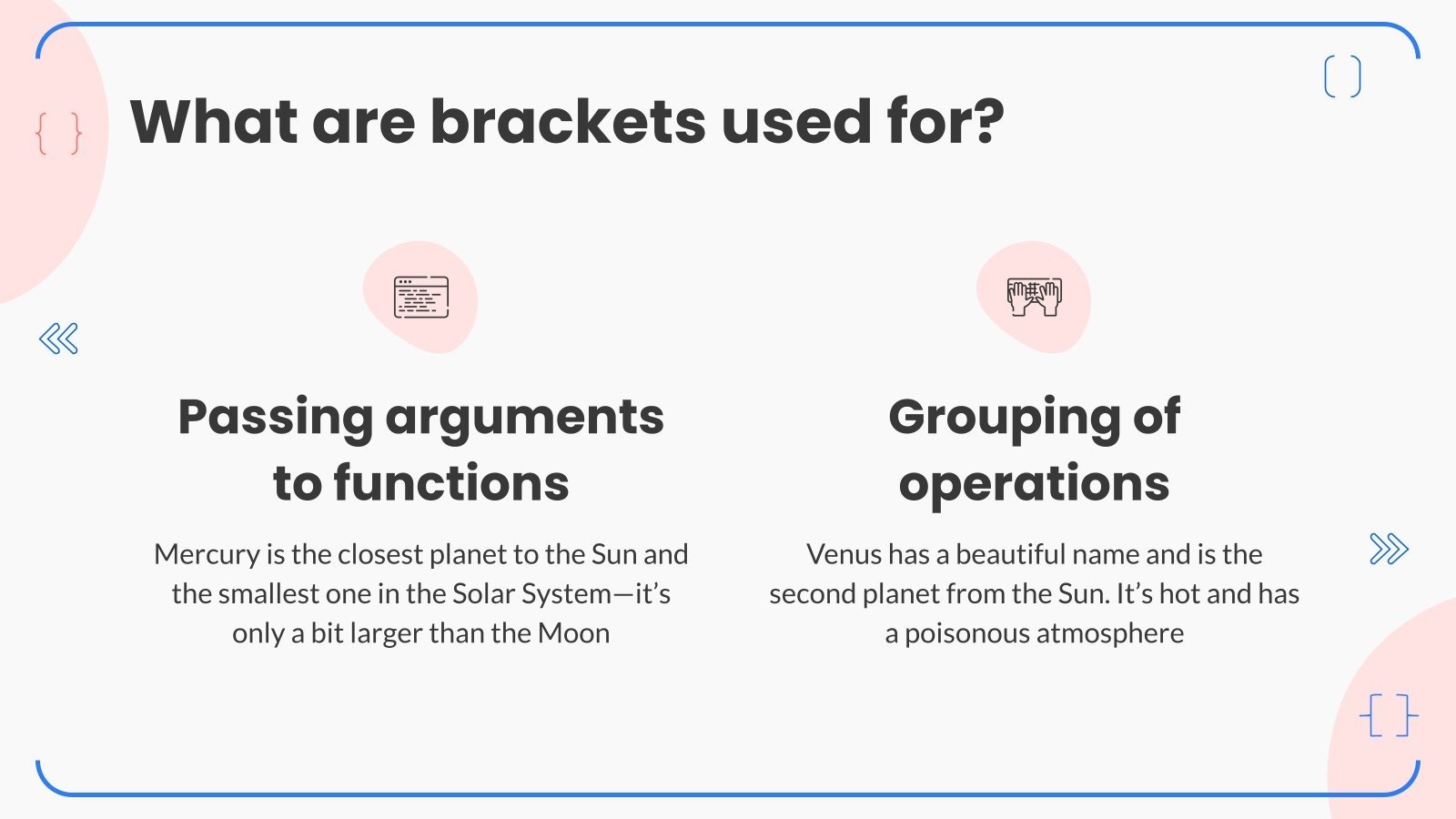 Brackets Lesson for Coding and Programming
