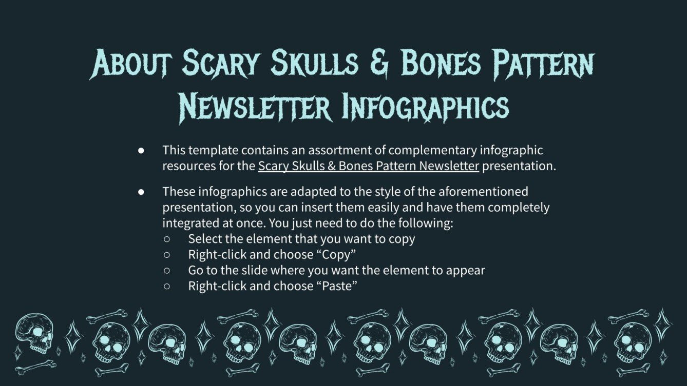Scary Skulls & Bones Pattern Newsletter Infographics