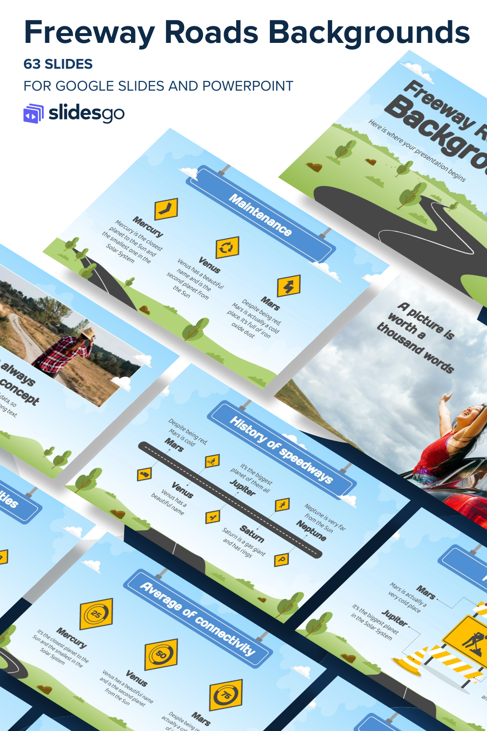 Freeway Roads Backgrounds | Google Slides & PowerPoint