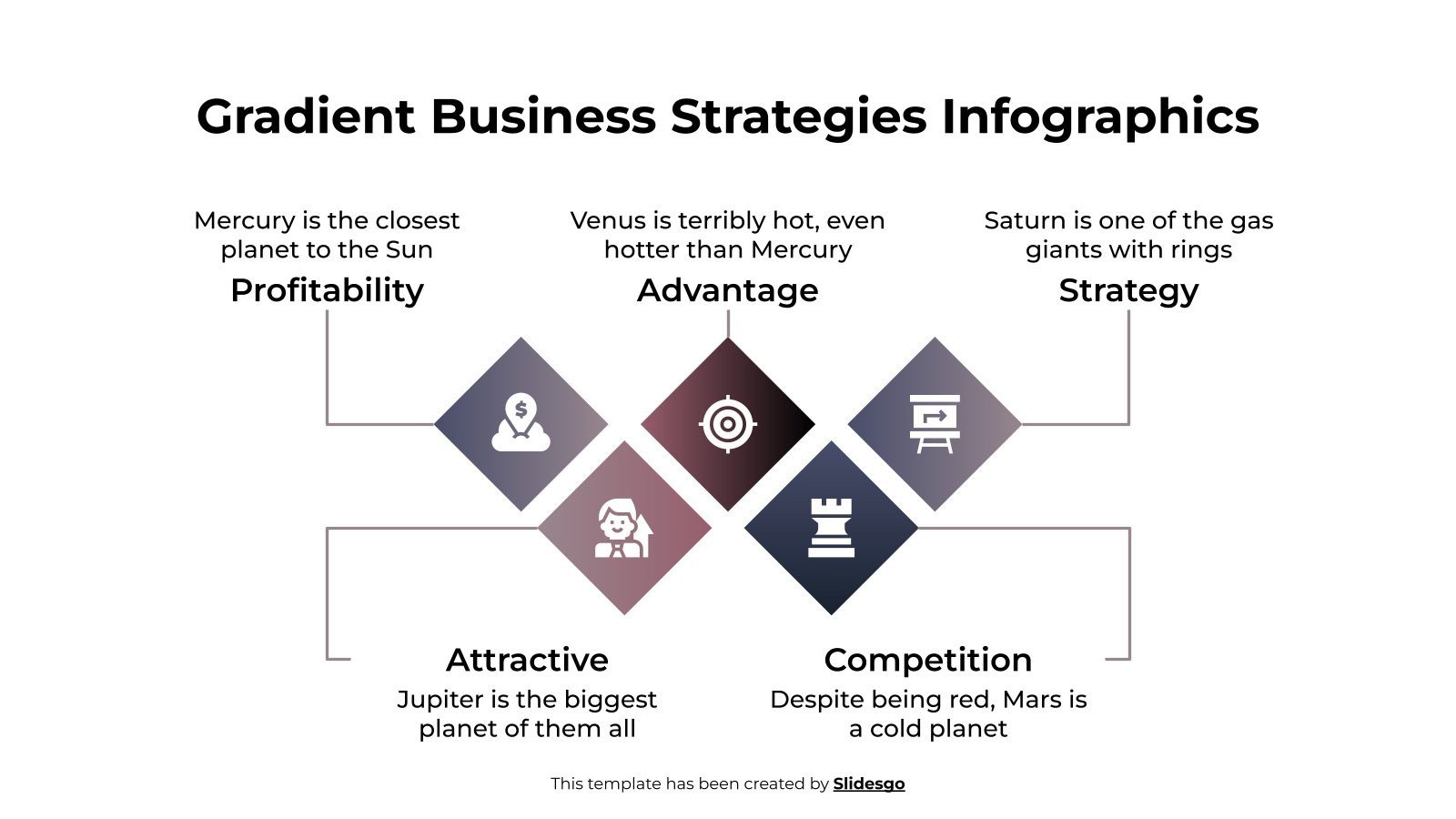 Gradient Business Strategies Blocks Infographics