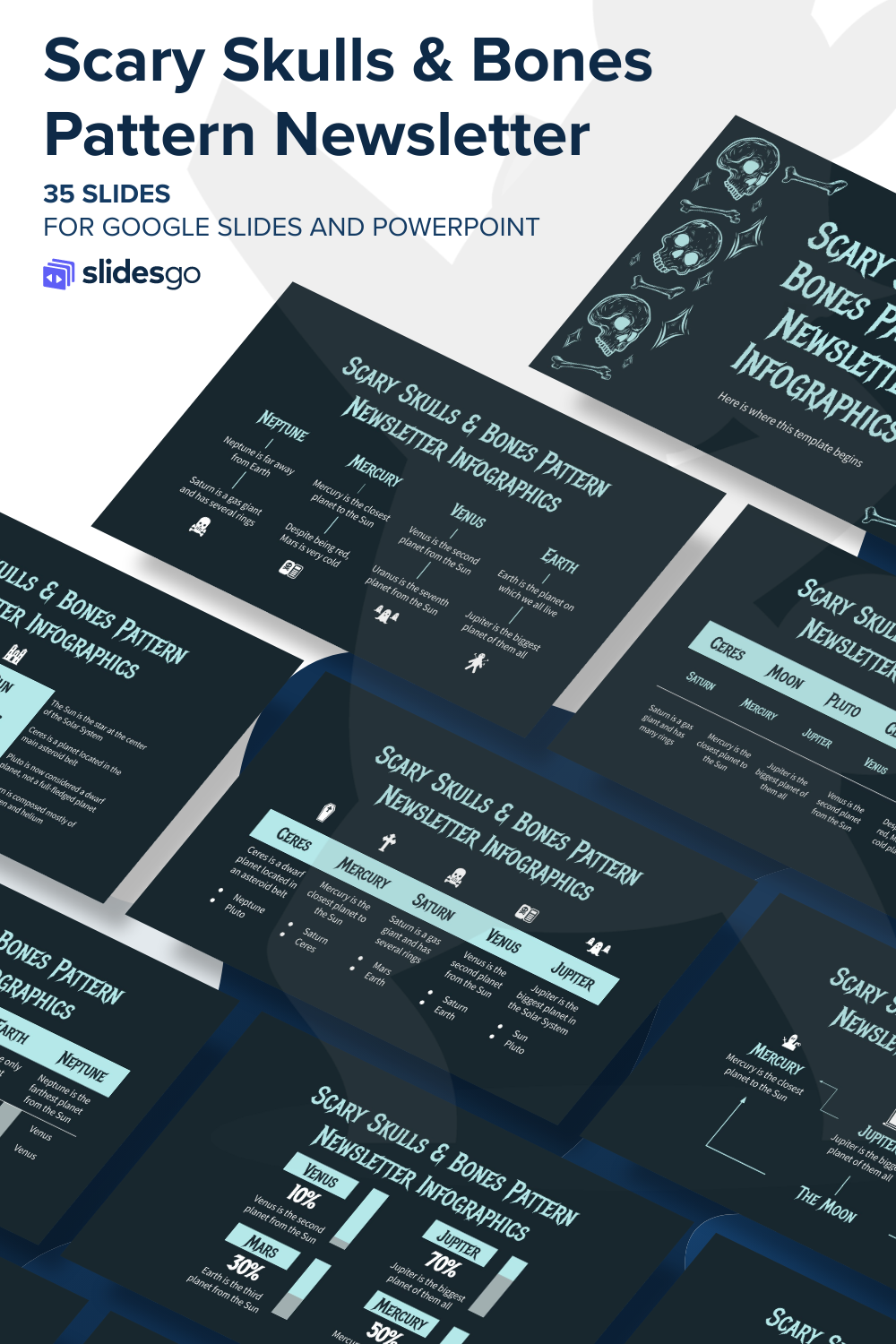Scary Skulls & Bones Pattern Newsletter Infographics