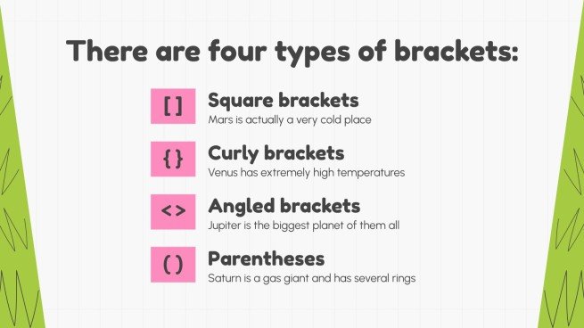 Language Arts Subject for Middle School: Brackets