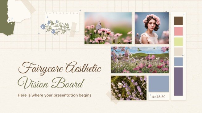 Tableau de vision esthétique Fairycore | Google Slides