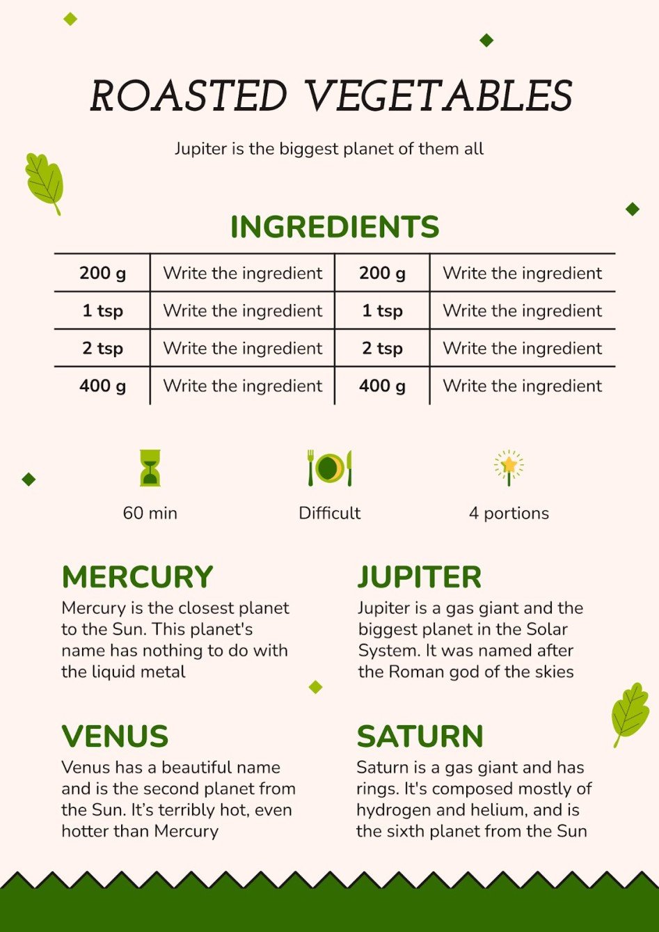 Vegetables Recipes Cookbook | Google Slides & PowerPoint