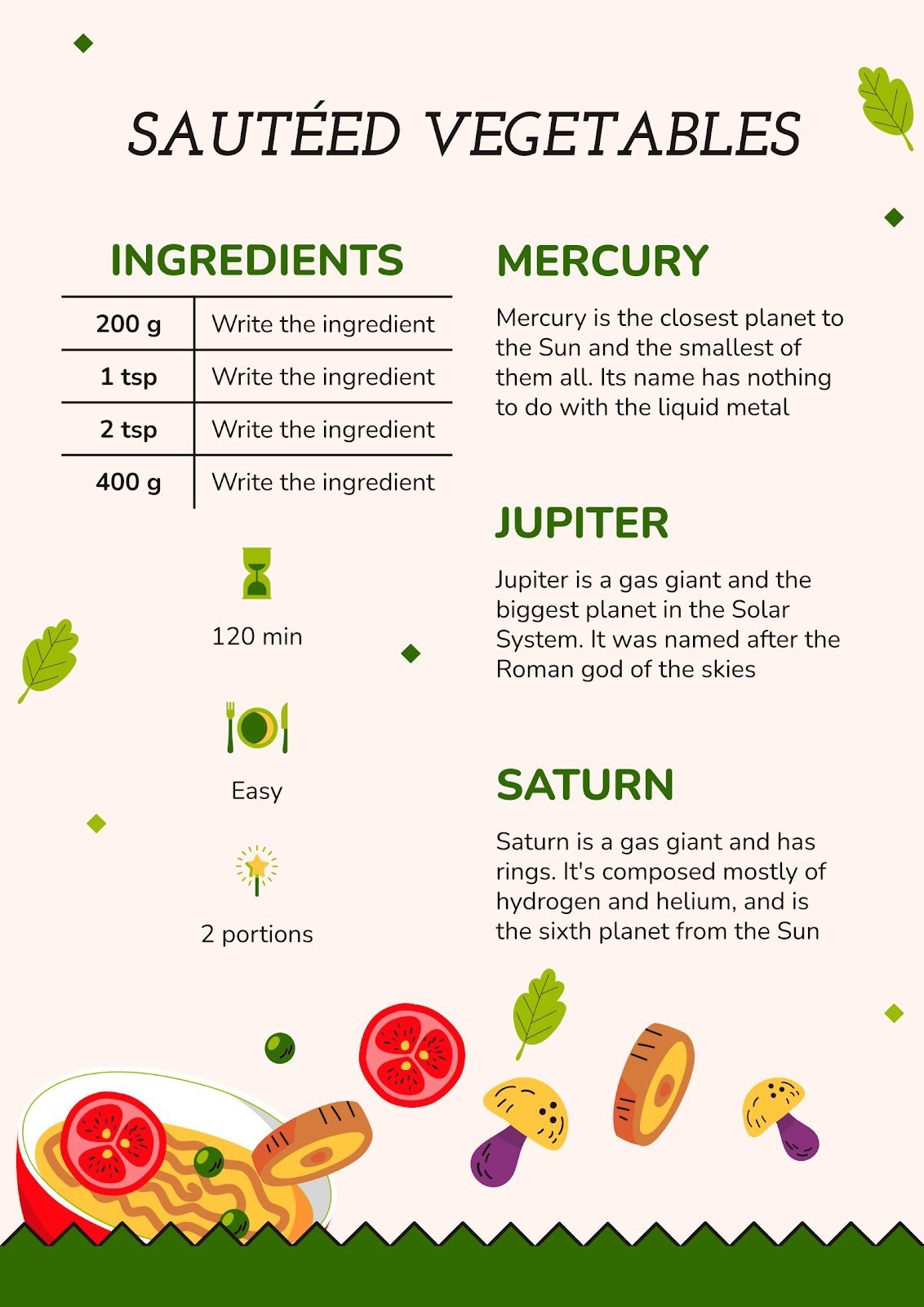 Vegetables Recipes Cookbook | Google Slides & PowerPoint