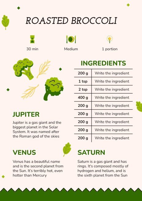 Libro de recetas con verduras | Google Slides y PowerPoint