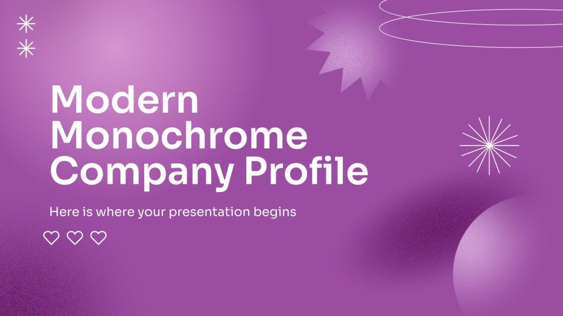 Modern Monochrome Company Profile | Google Slides & PPT