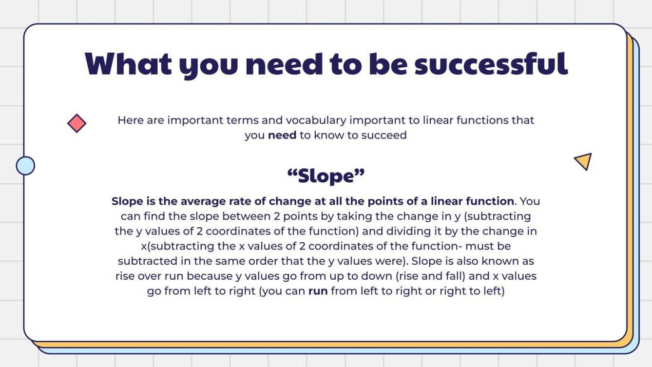 Characteristics of Linear Functions | Google Slides & PPT
