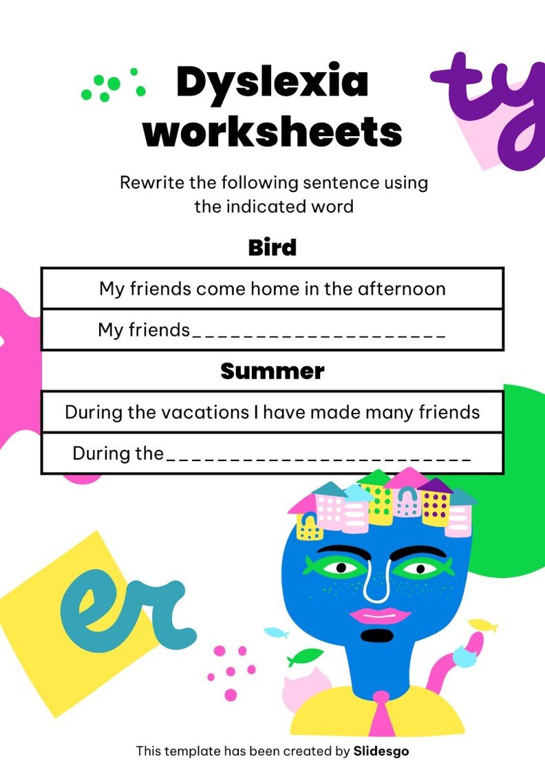 Creative Colorful Worksheets for Middle School