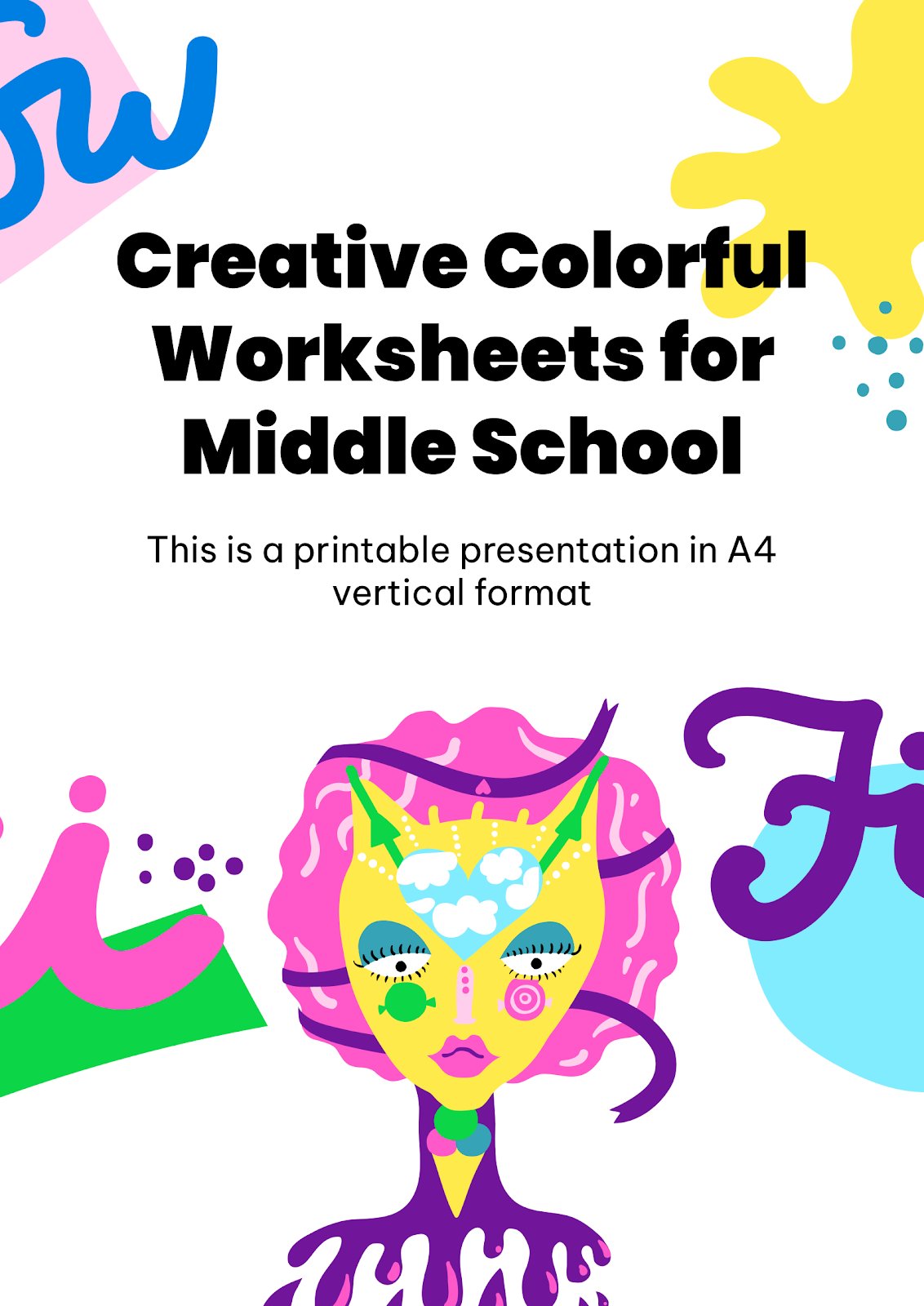 Creative Colorful Worksheets for Middle School