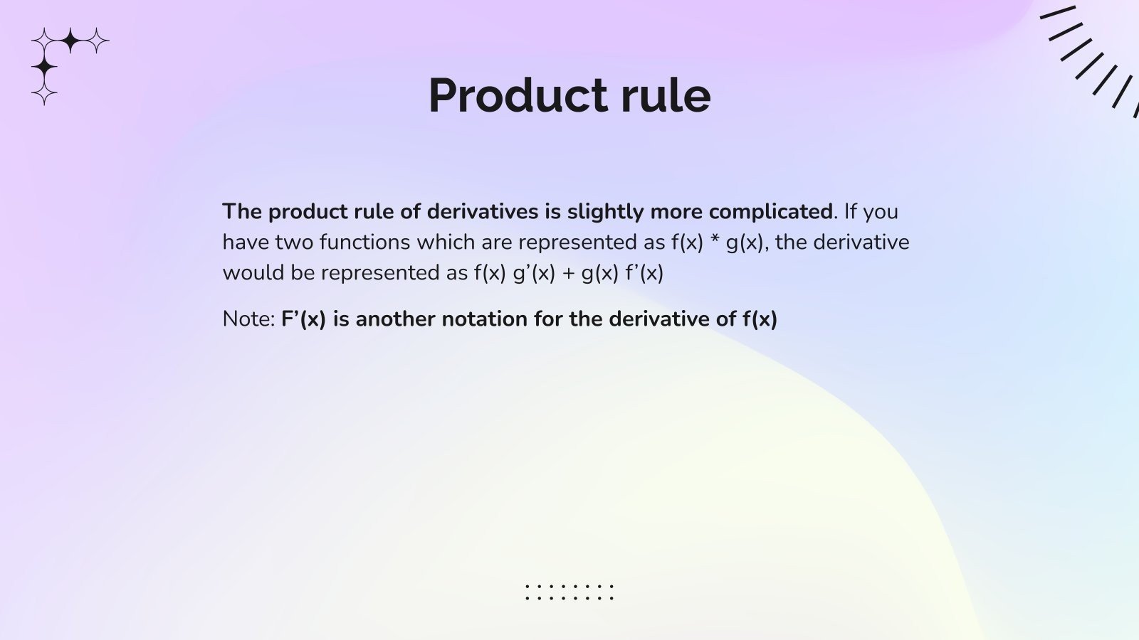 Rules for Evaluating Derivatives | Google Slides & PPT