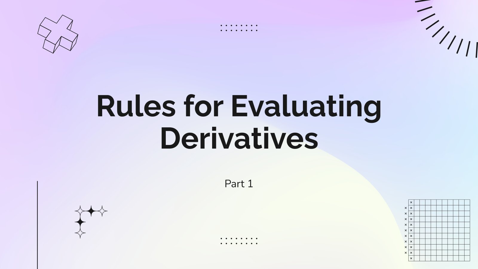 Rules for Evaluating Derivatives | Google Slides & PPT
