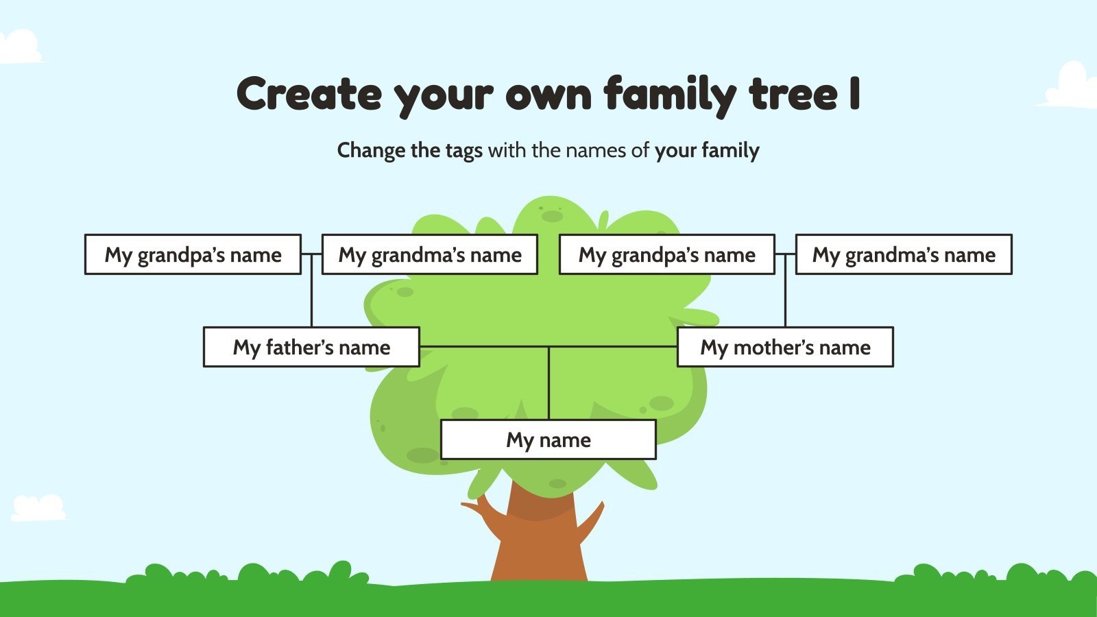 Actividades del árbol genealógico para primaria