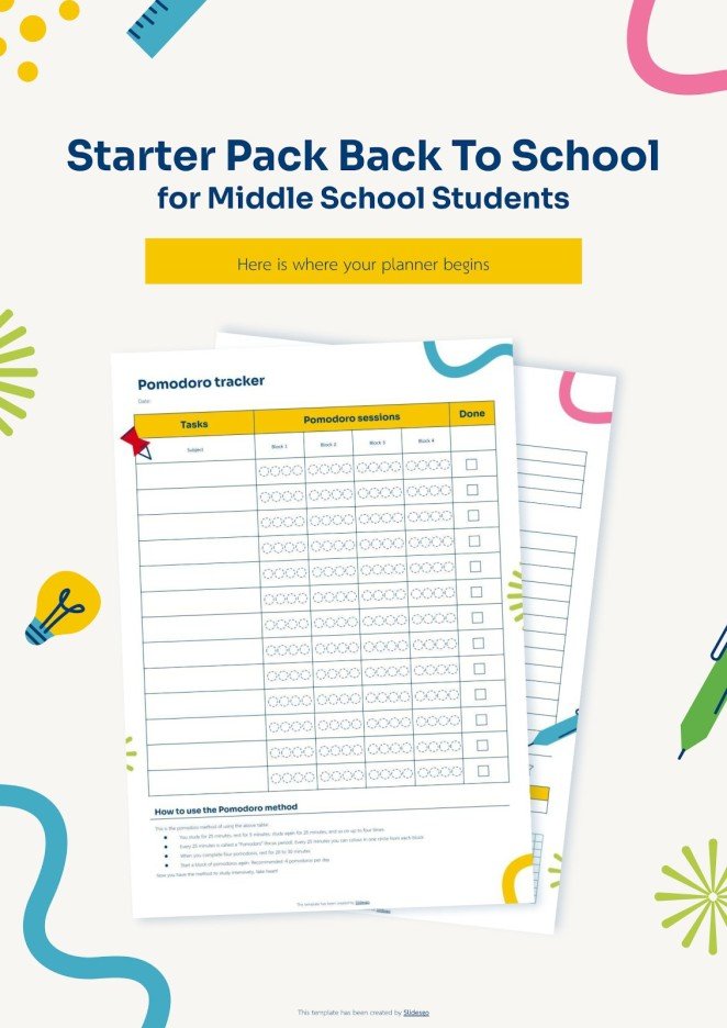 Starter Pack Back To School for Middle School Students