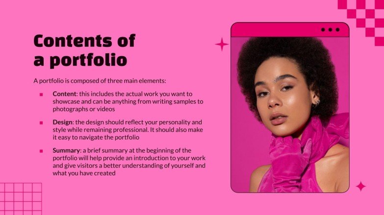 Hot Pink Color Aesthetic Portfolio | Google Slides & PPT