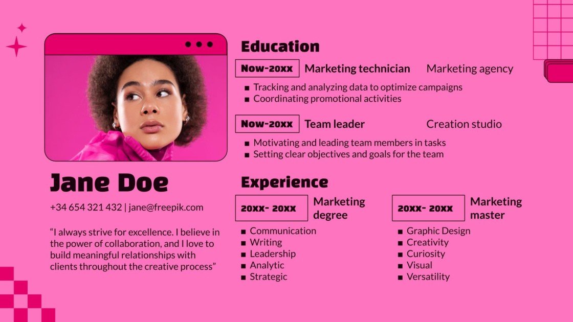 Hot Pink Color Aesthetic Portfolio | Google Slides & PPT