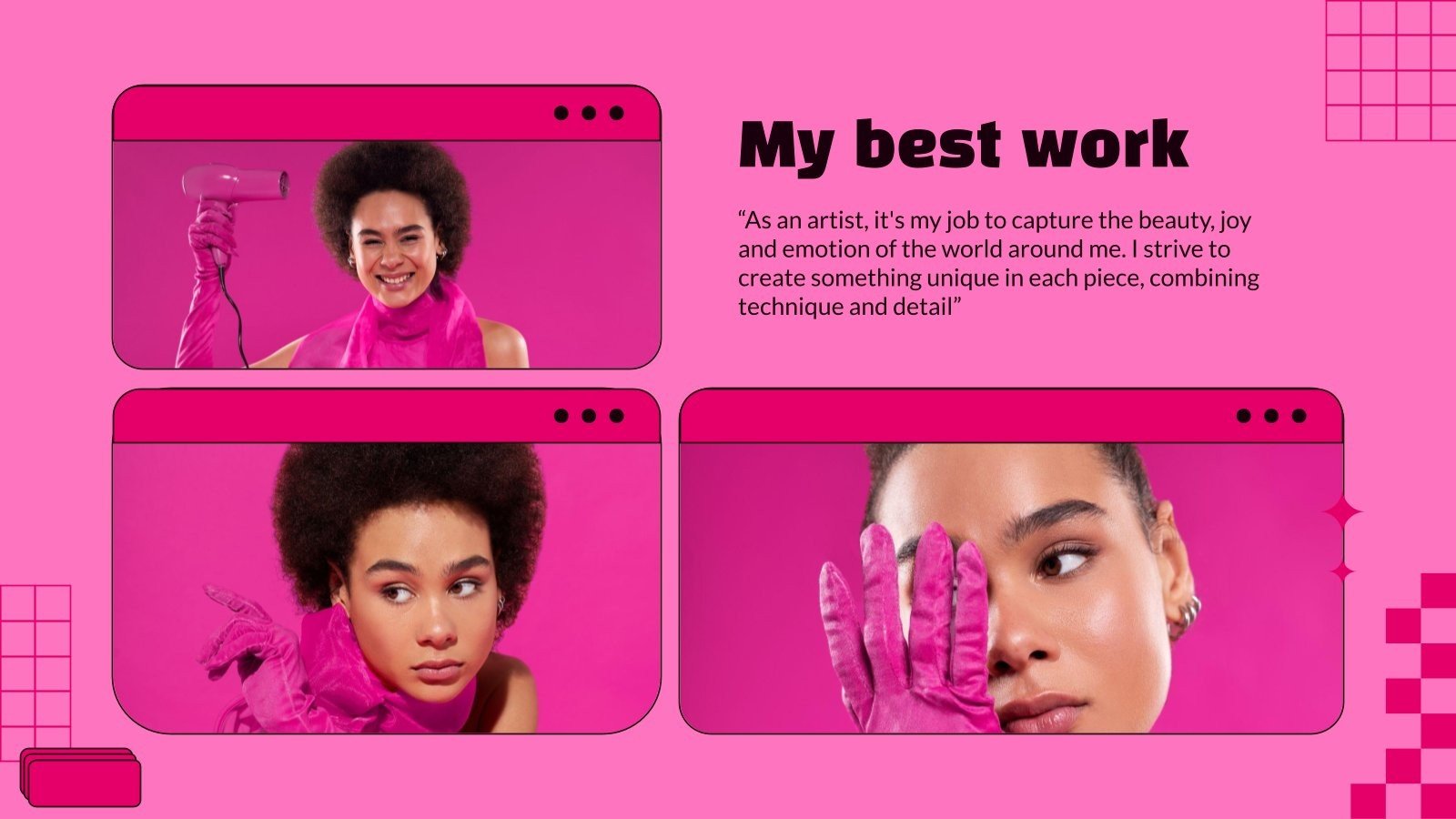 Hot Pink Color Aesthetic Portfolio | Google Slides & PPT