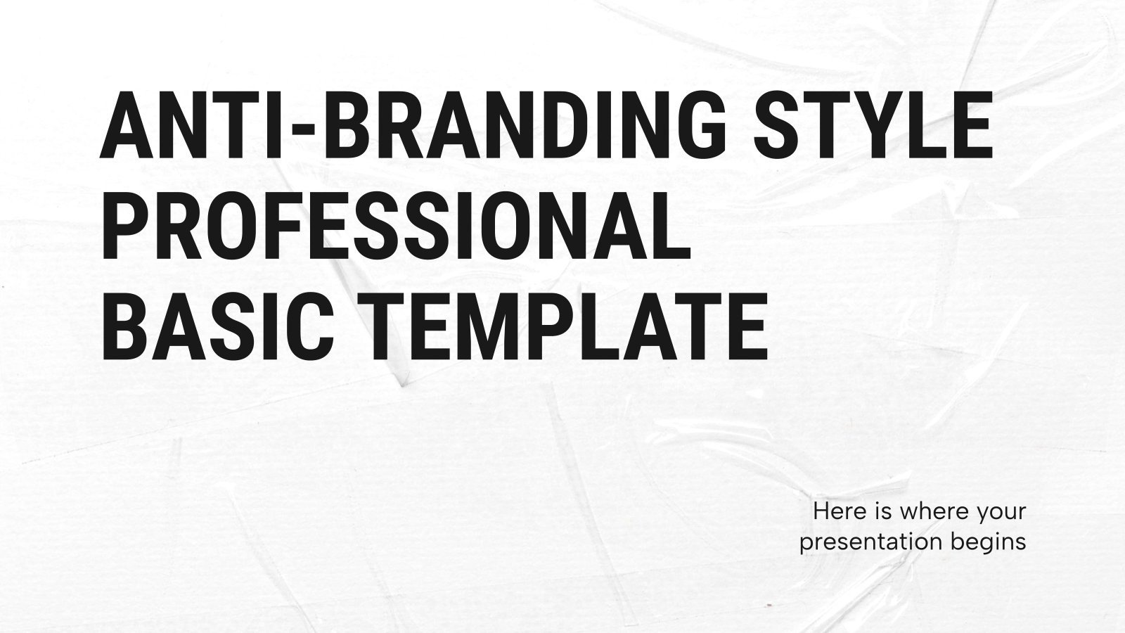 Anti-Branding Style - Professional Basic Template