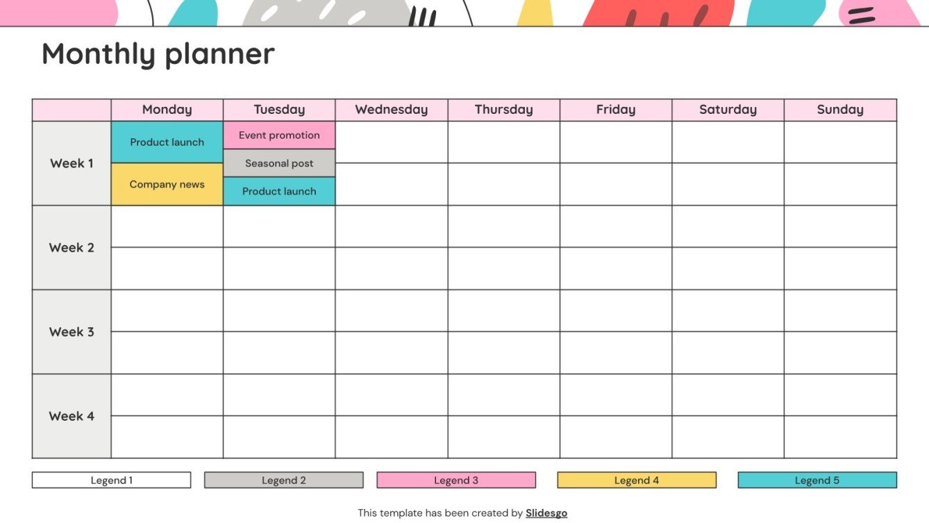 New Freedom Design Social Media Planner | Google Slides