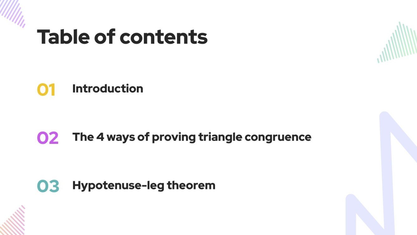 4 Ways of Proving Triangle Congruence | Google Slides & PPT