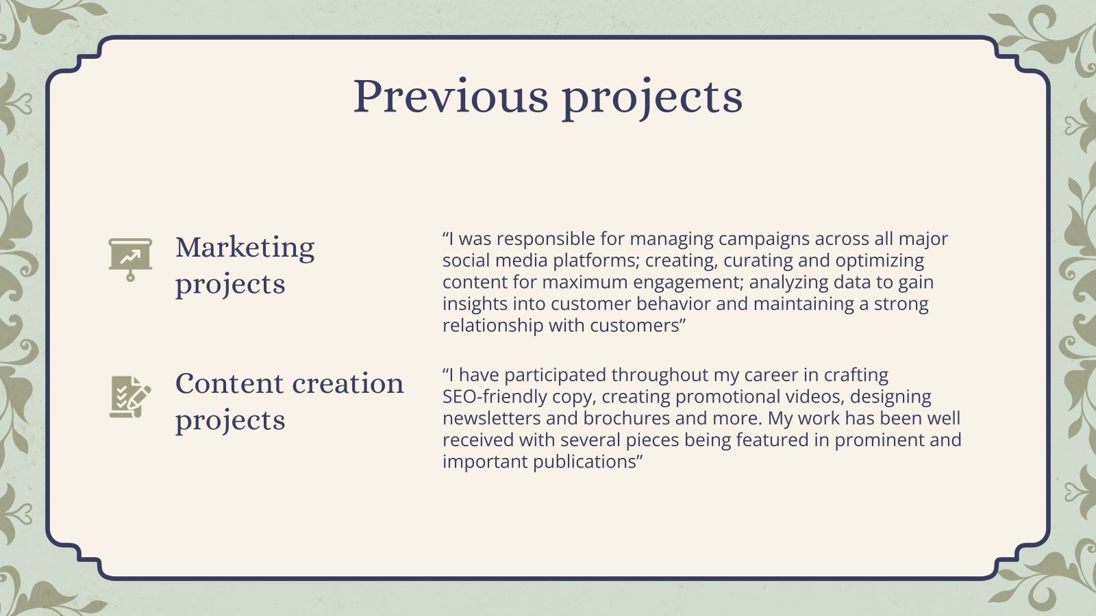 Old-Timey Portfolio | Google Slides & PowerPoint
