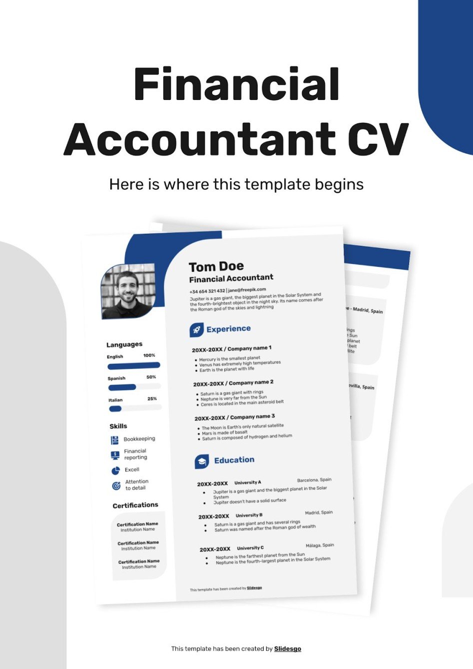 Financial Accountant CV | Google Slides & PowerPoint