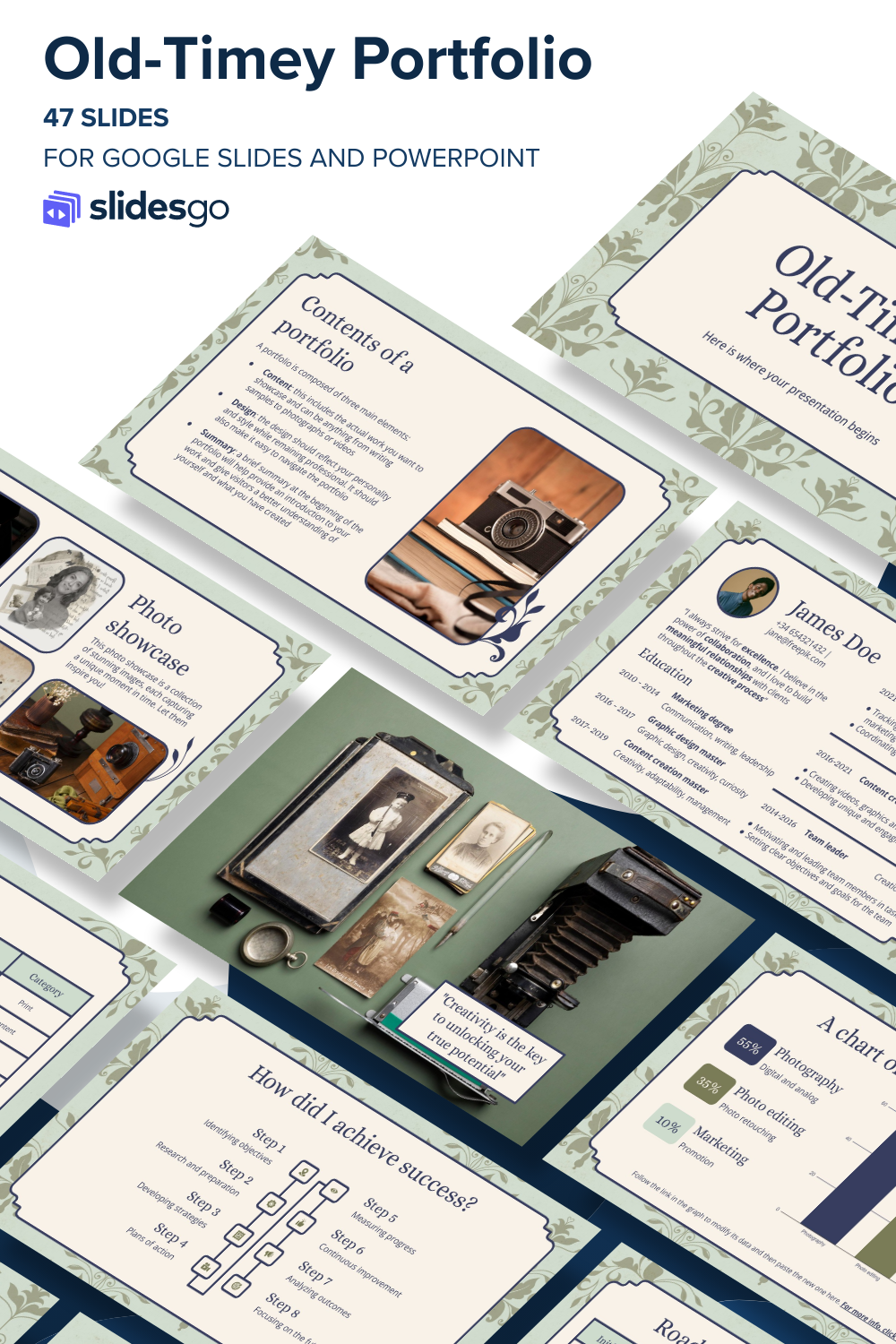 Old-Timey Portfolio | Google Slides & PowerPoint