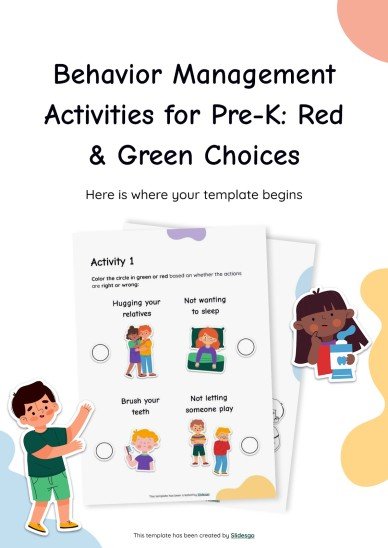 Behavior Activities for Pre-K: Red & Green Choices