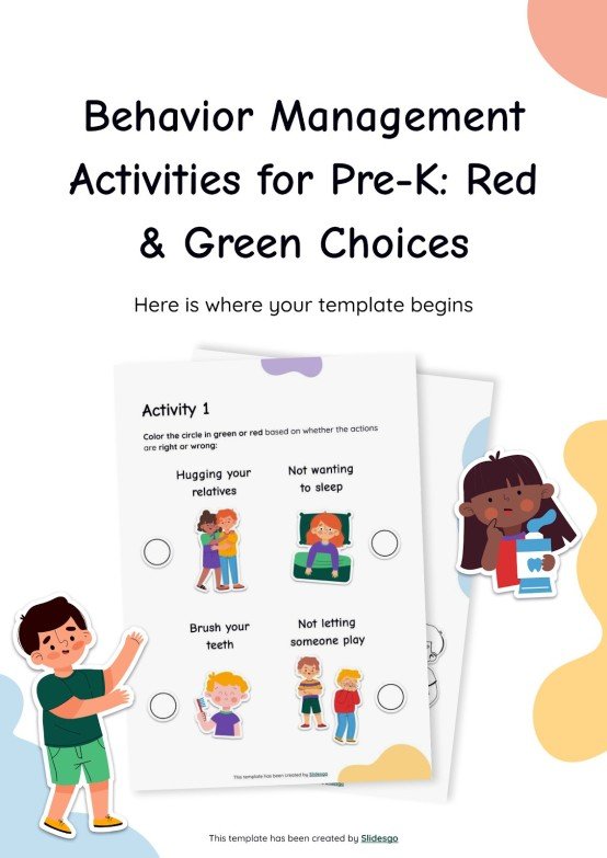 Behavior Activities for Pre-K: Red & Green Choices