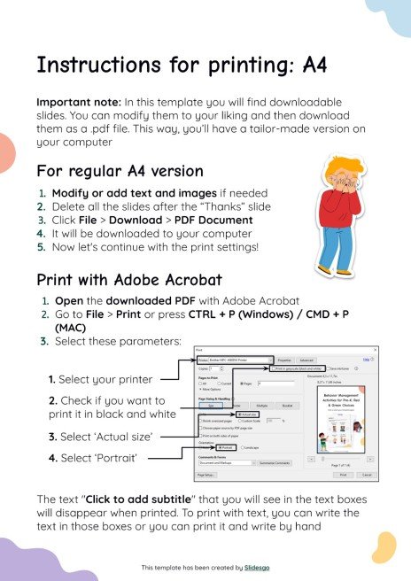 Behavior Activities for Pre-K: Red & Green Choices
