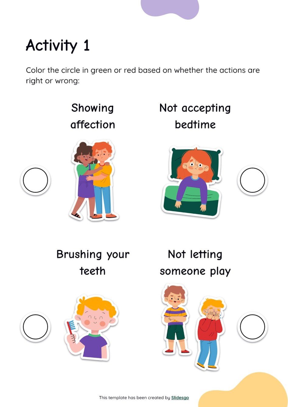 Behavior Activities for Pre-K: Red & Green Choices