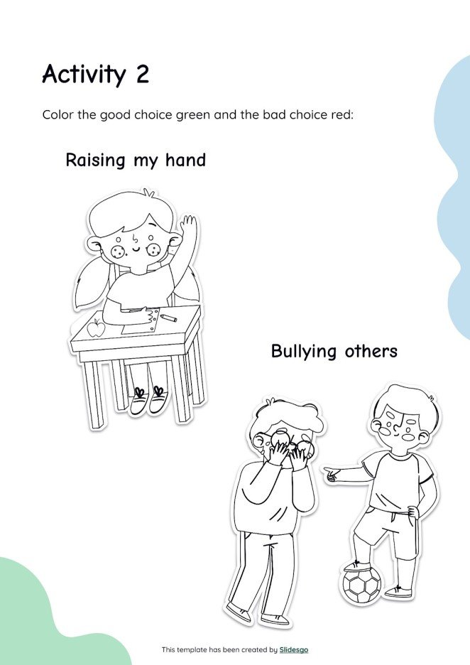 Behavior Activities for Pre-K: Red & Green Choices