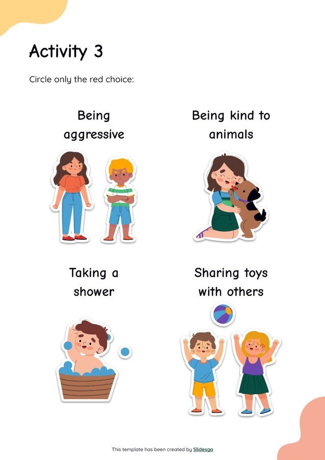 Behavior Activities for Pre-K: Red & Green Choices