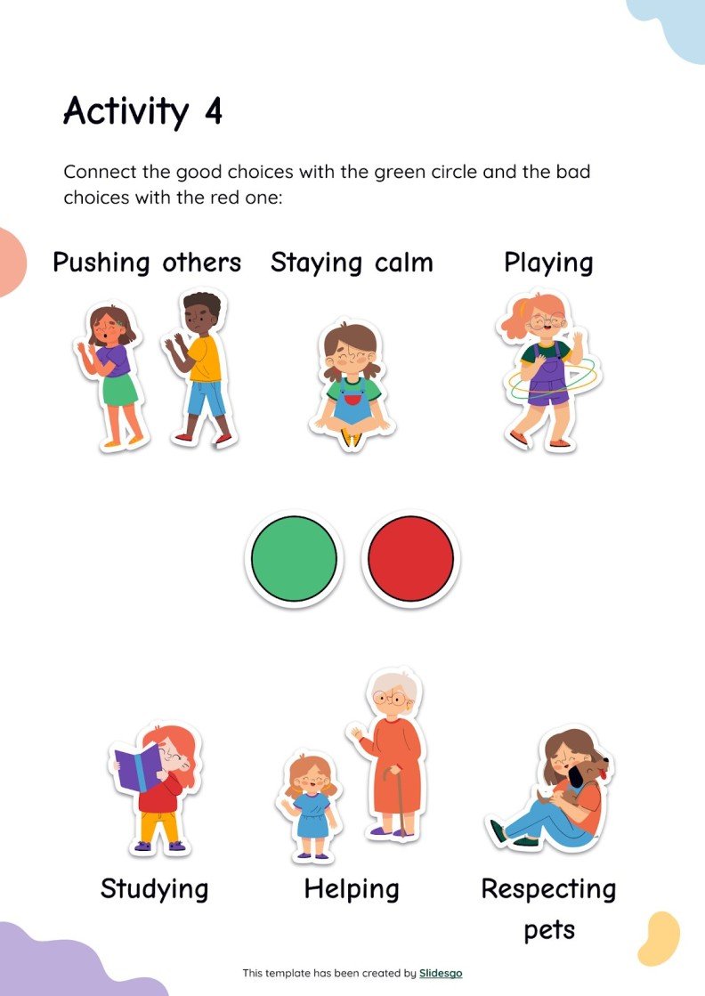 Behavior Activities for Pre-K: Red & Green Choices