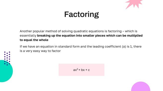Different Ways of Solving a Quadratic Equation