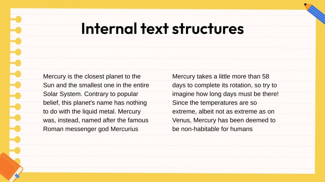 Language Arts: Internal Structure of the Text