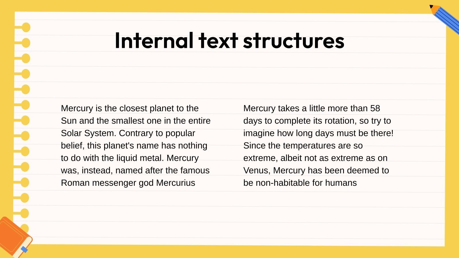 Language Arts: Internal Structure of the Text