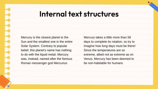Language Arts: Internal Structure of the Text