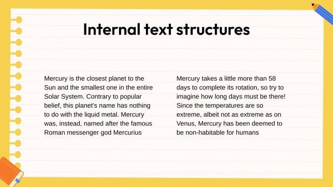 Language Arts: Internal Structure of the Text