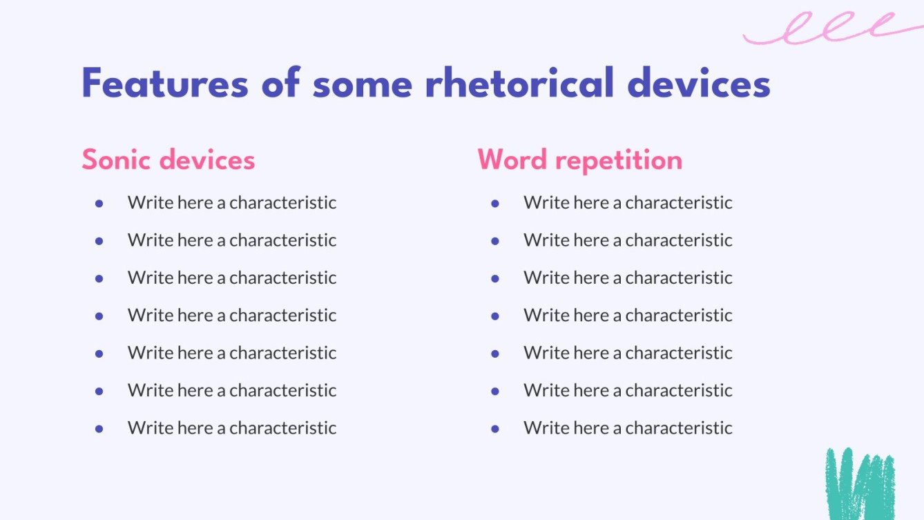 Language Arts Subject for Middle School: Rhetorical Devices