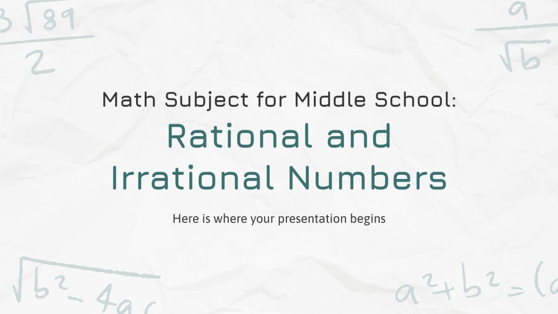 Math for Middle School: Rational and Irrational Numbers