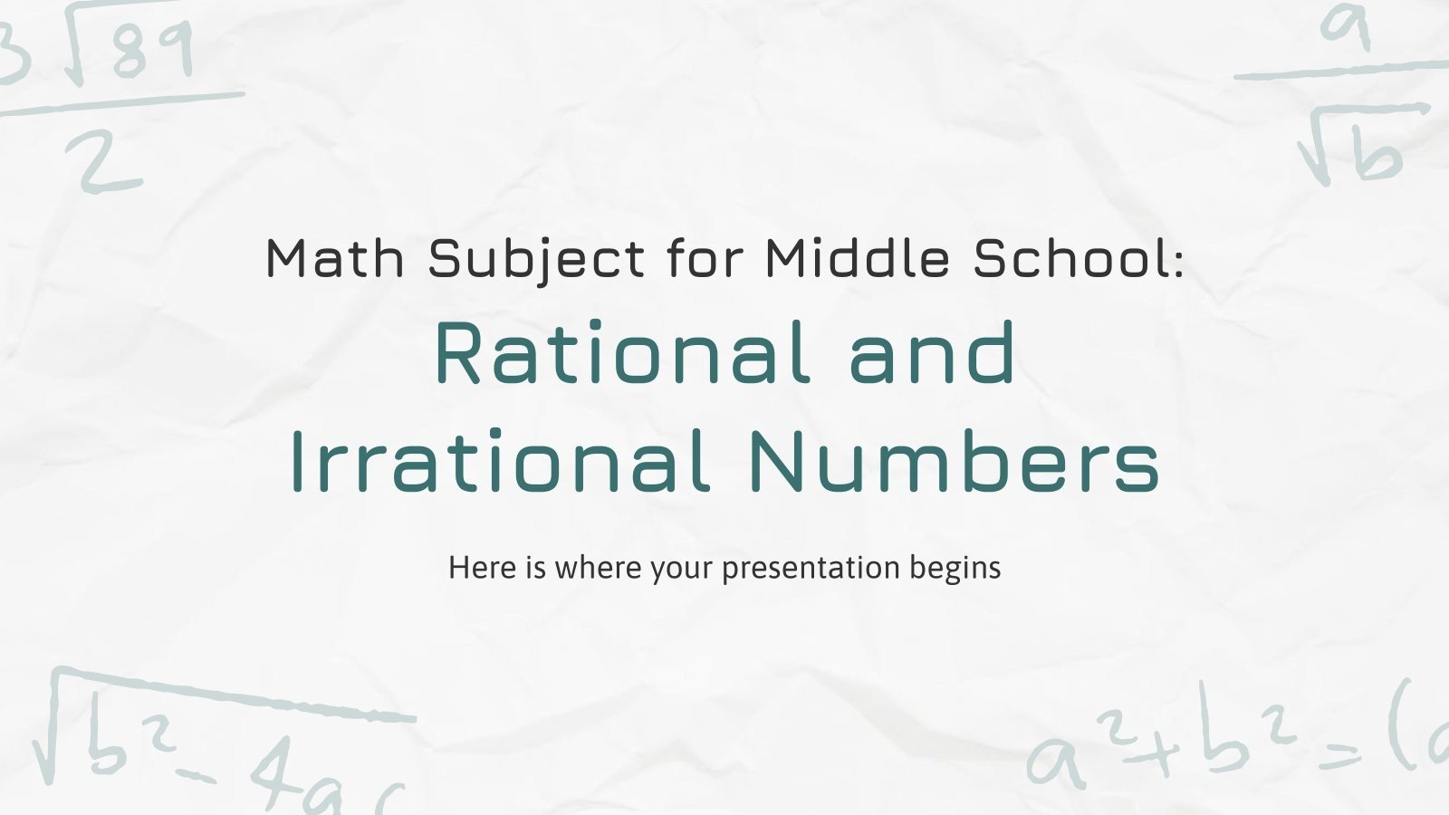 Math for Middle School: Rational and Irrational Numbers