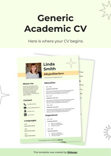 Generic Academic CV | Google Slides & PPT