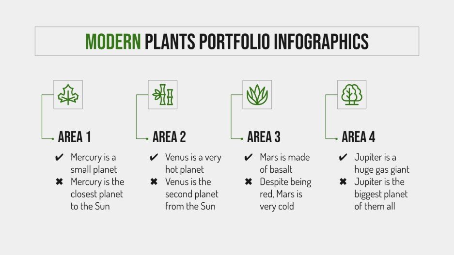Modern Plants Portfolio Infographics | Google Slides & PPT